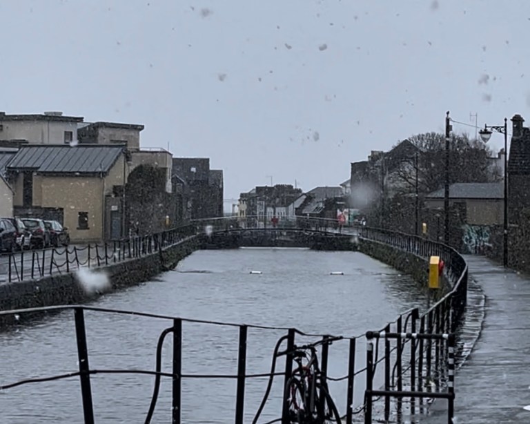 Galway gets a rare snow shower