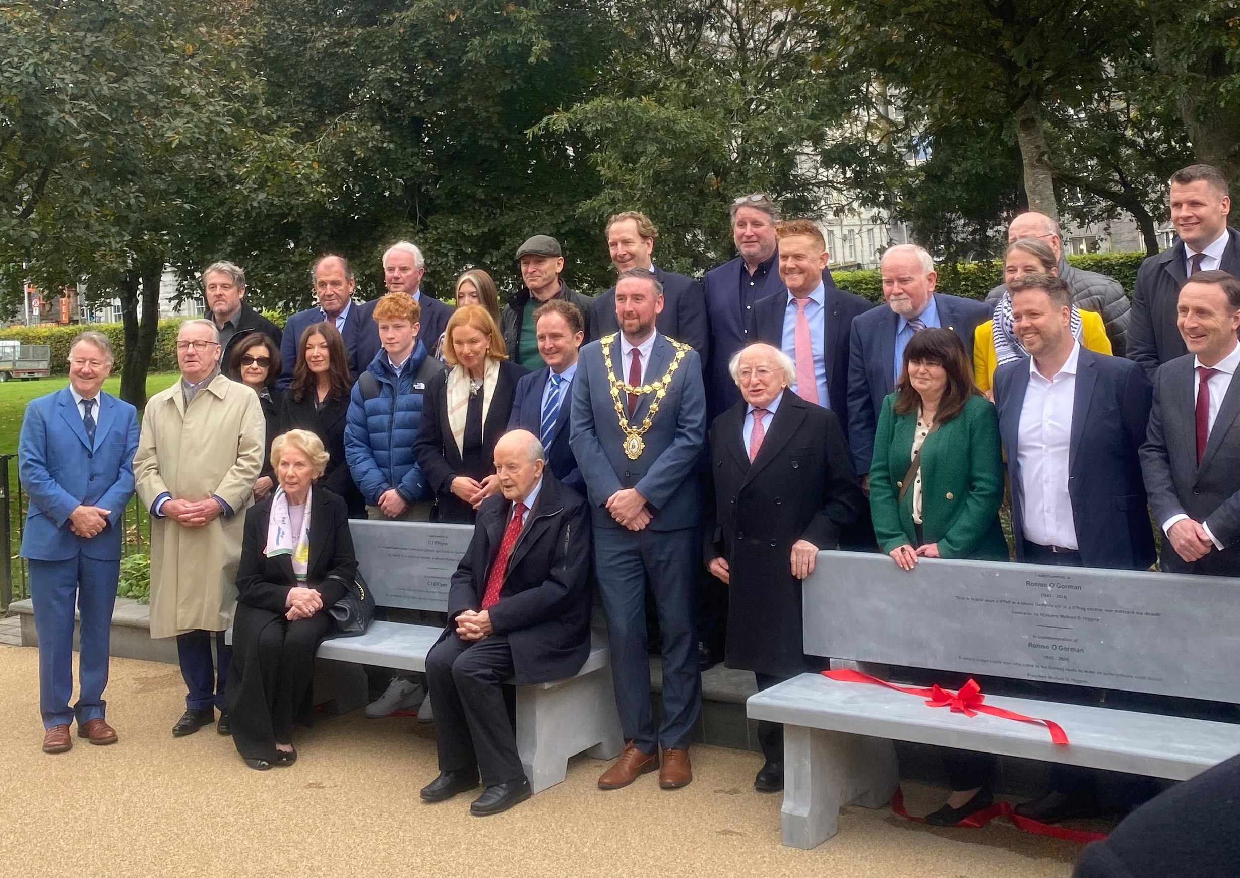 President Higgins Attends Eyre Square Bench Unveiling